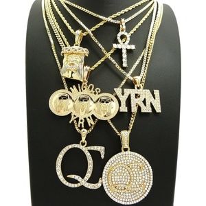 Accessories | Iced Migos Qc Yrn Jesus Ankh 6 Chain Necklace Set | Poshmark